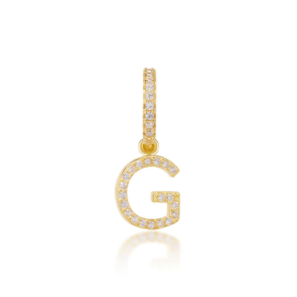 Initial "G" Hoop Pave – Doukissa Nomikou